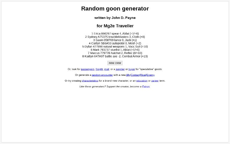 Random goon generator