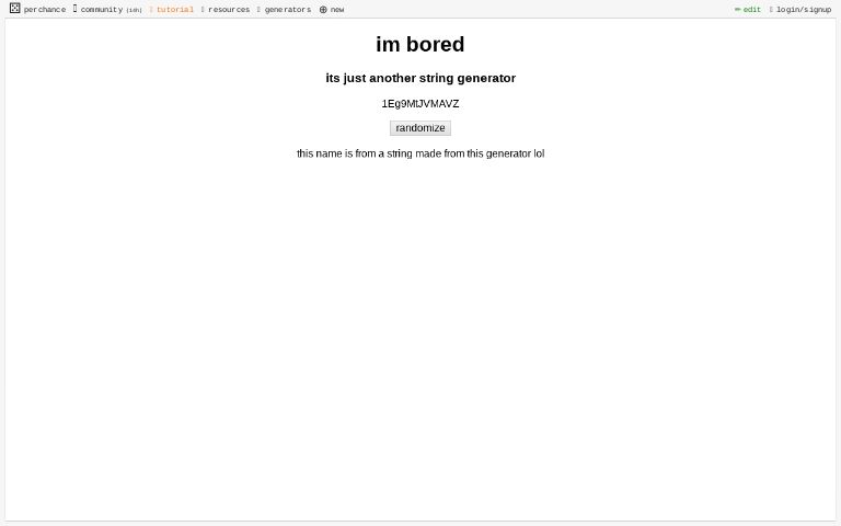im bored ― Perchance Generator