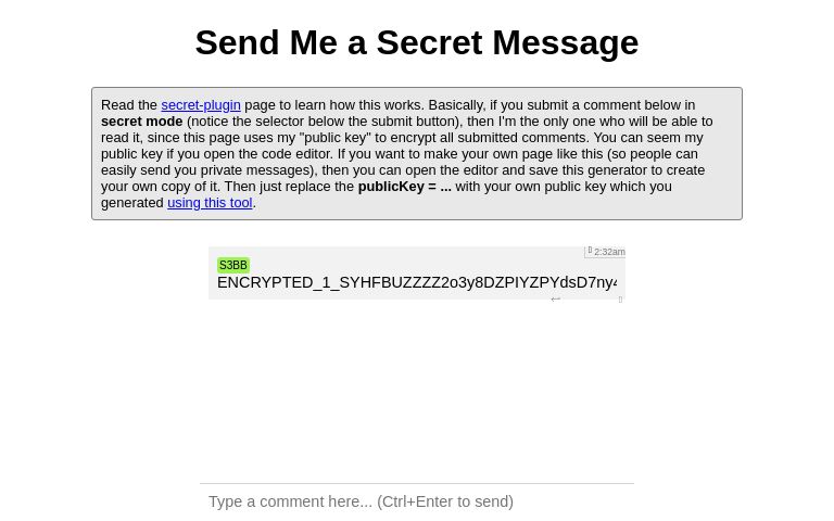 Send Me a Secret Message ― Perchance Generator