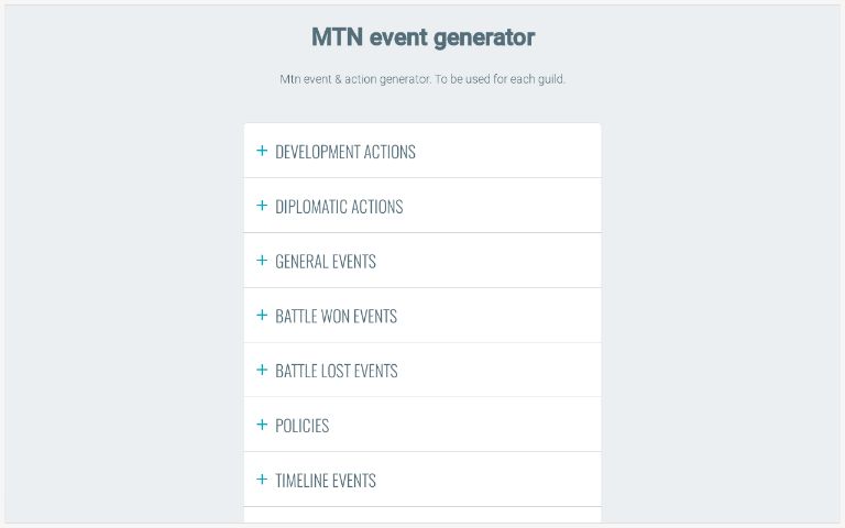 MTN event generator