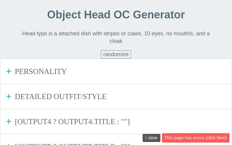 Object Head OC Generator