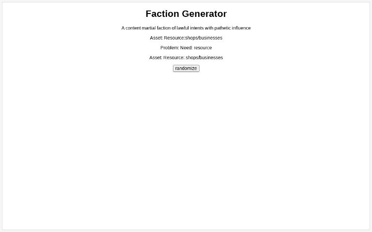 Faction Generator