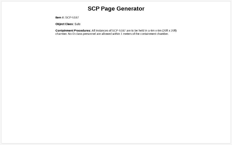 SCP Page Generator