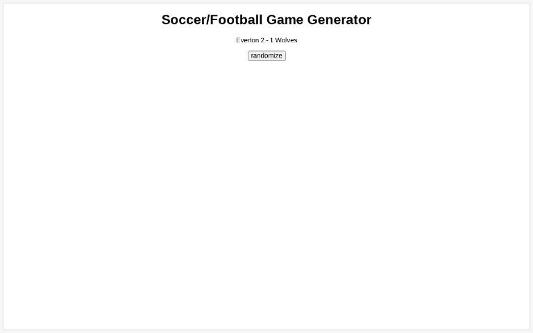 Soccer/Football Game Generator