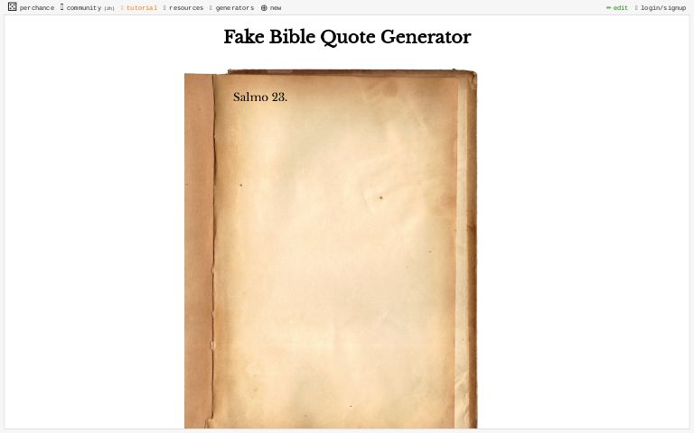 Fake Bible Quote Generator
