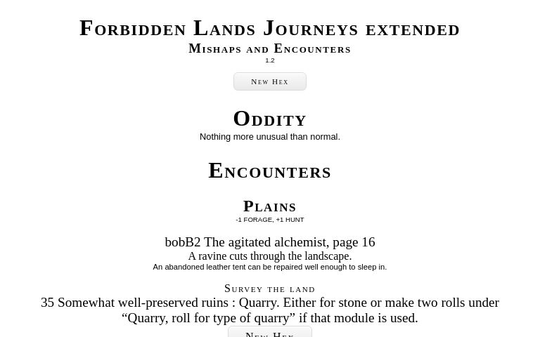 Forbidden Lands Journeys extended ― Perchance Generator