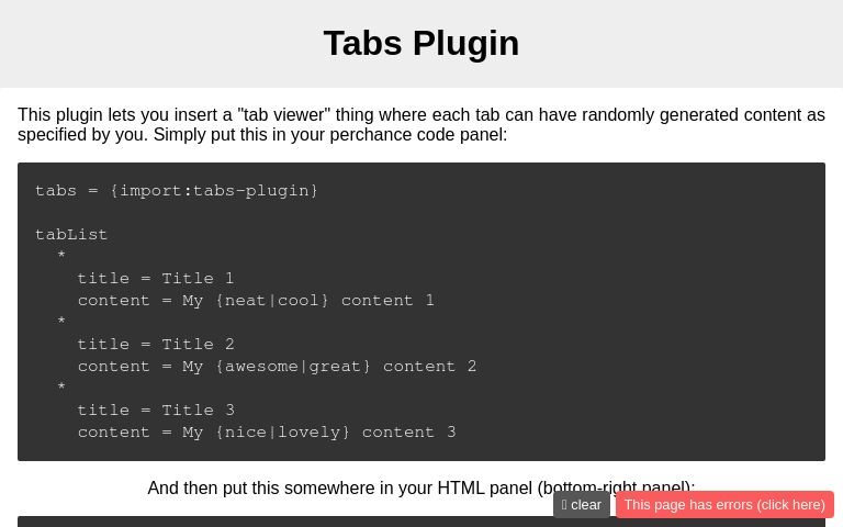 Tabs Plugin
