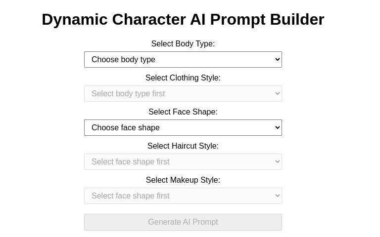 Dynamic Character AI Prompt Builder ― Perchance Generator