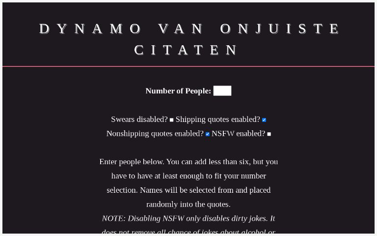 Dynamo van Onjuiste Citaten ― Perchance Generator