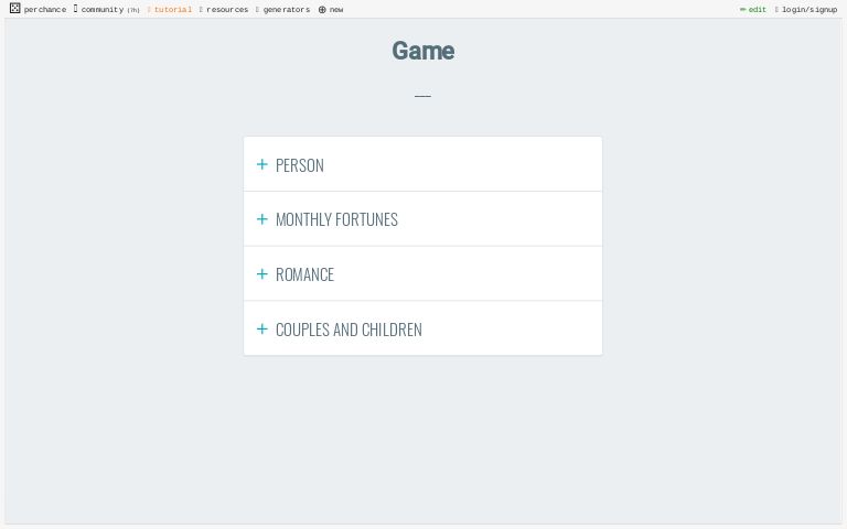 Game ― Perchance Generator