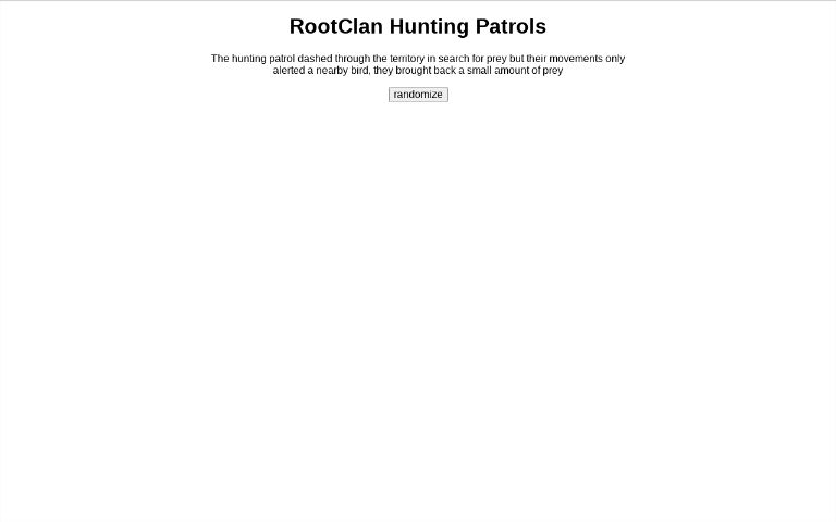 RootClan Hunting Patrols ― Perchance Generator