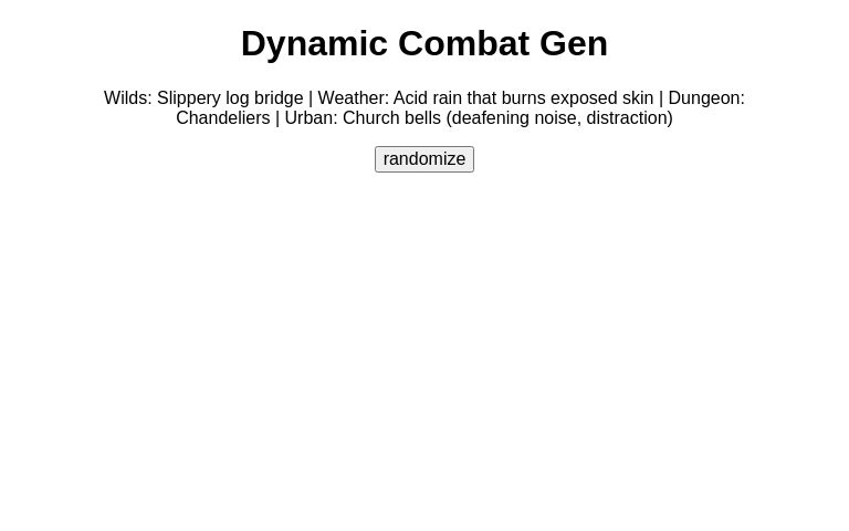 Dynamic Combat Gen