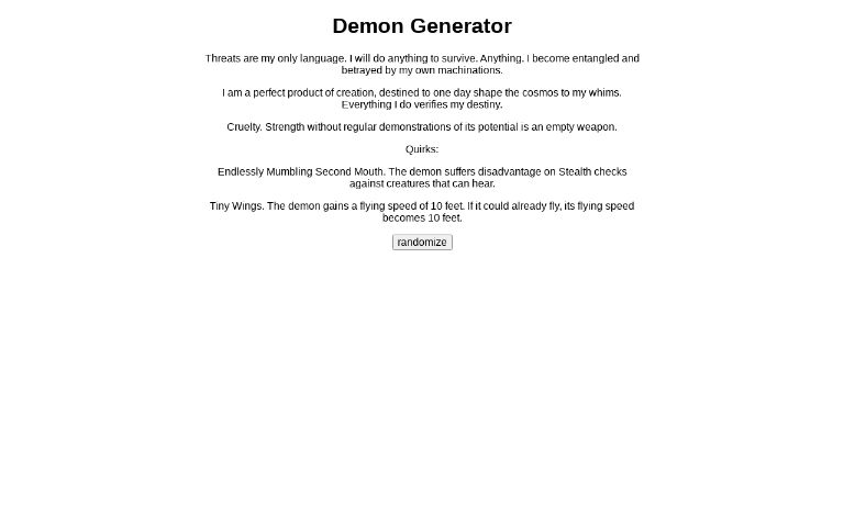 Demon Generator