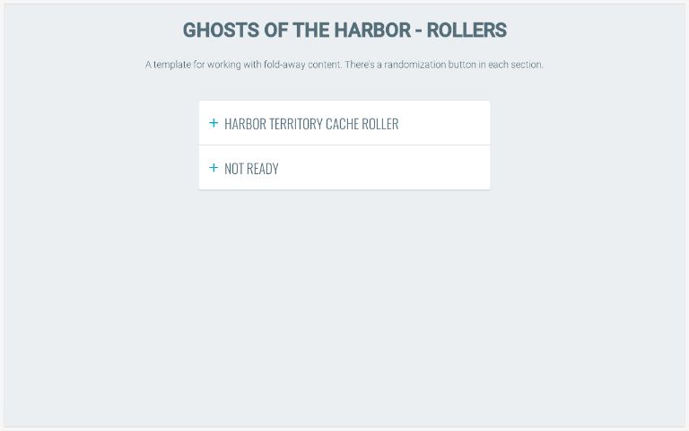 GHOSTS OF THE HARBOR - ROLLERS ― Perchance Generator