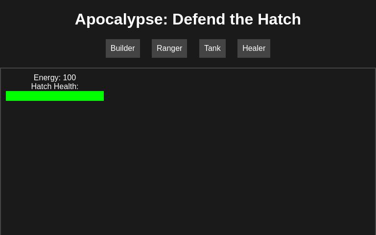 Apocalypse: Defend the Hatch ― Perchance Generator