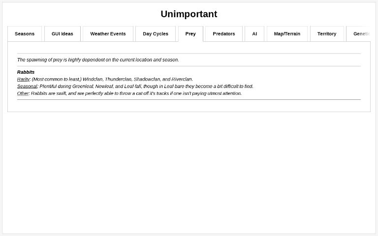 Unimportant ― Perchance Generator