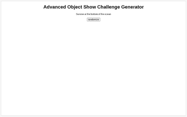 Advanced Object Show Challenge Generator