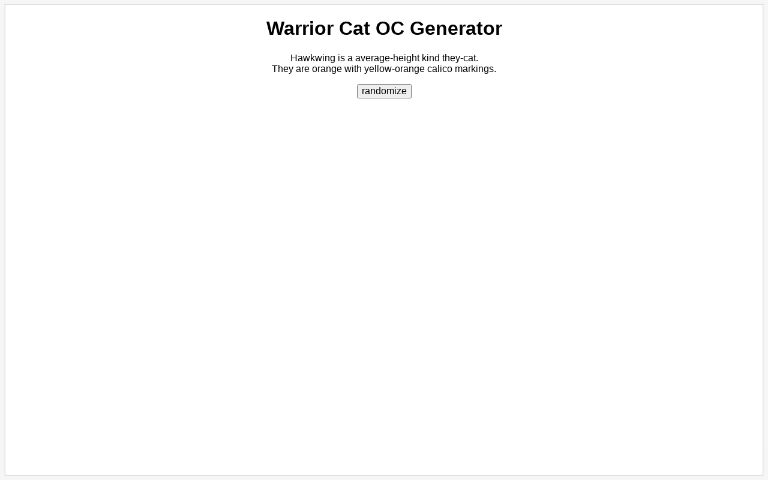 Warrior Cat OC Generator