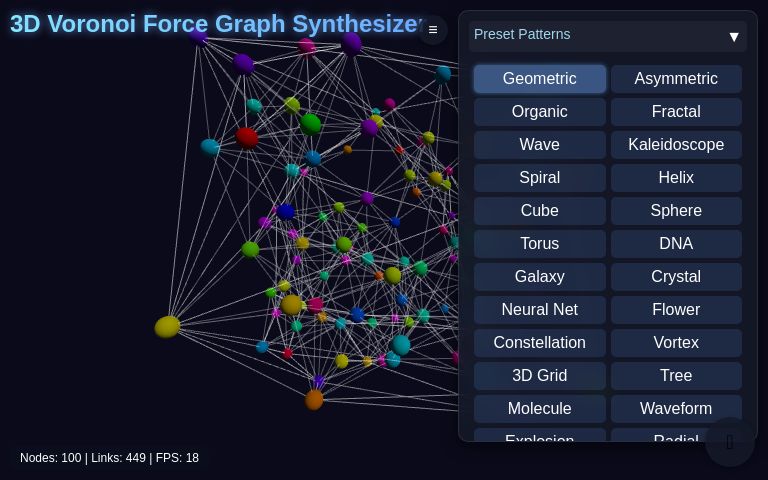 3D Voronoi Force Graph Synthesizer ― Perchance Generator