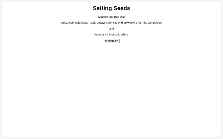 Setting Seeds ― Perchance Generator
