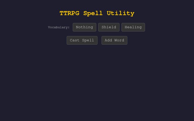 TTRPG Spell Utility ― Perchance Generator