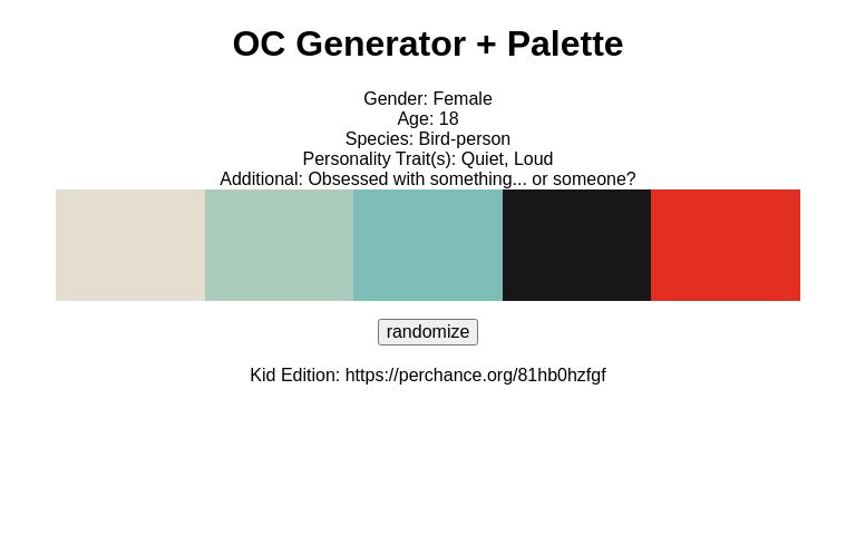 OC Generator + Palette