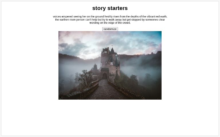 story starters ― Perchance Generator