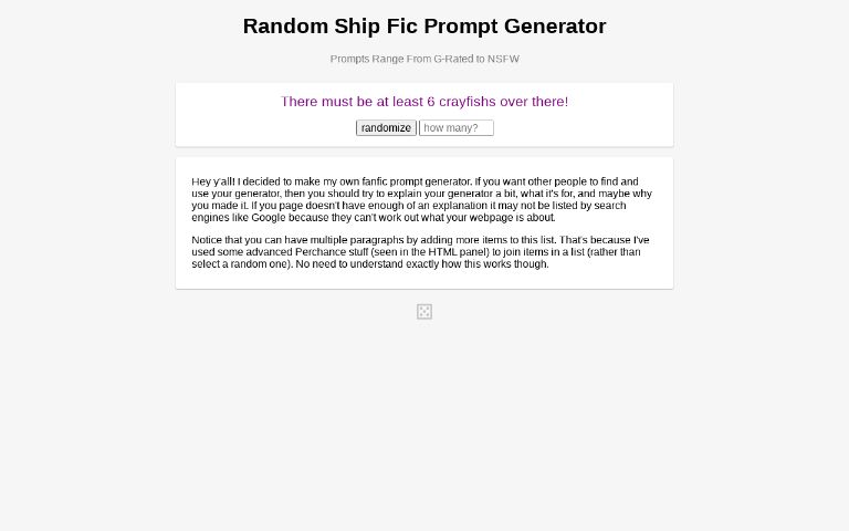 Random Ship Fic Prompt Generator