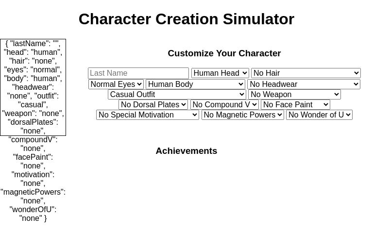 Character Creation Simulator ― Perchance Generator