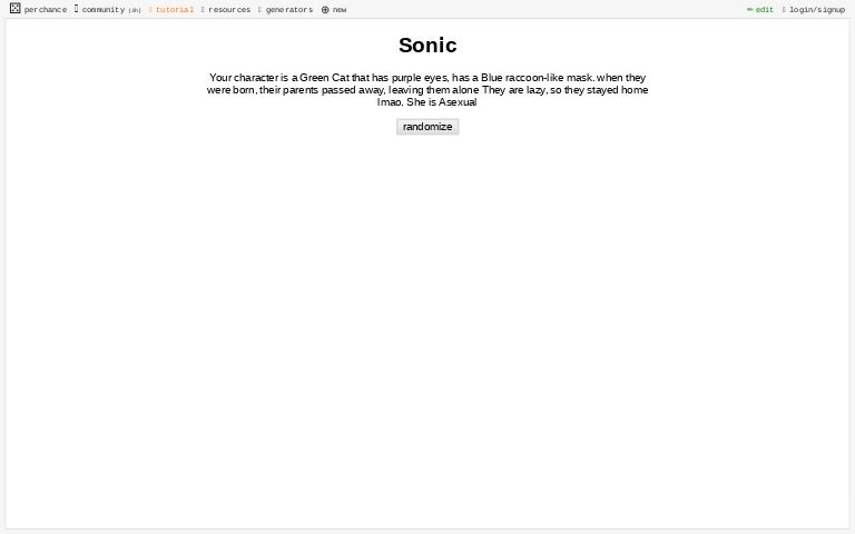 Sonic ― Perchance Generator