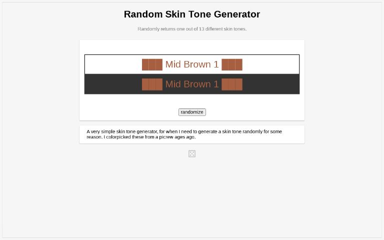 Random Skin Tone Generator