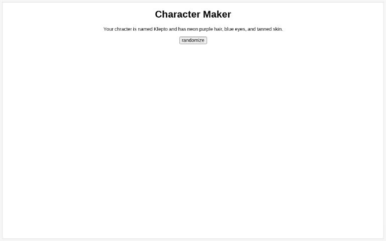 Character Maker ― Perchance Generator