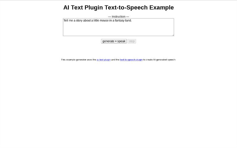 AI Text Plugin Text-to-Speech Example