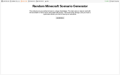 Random Minecraft Scenario Generator