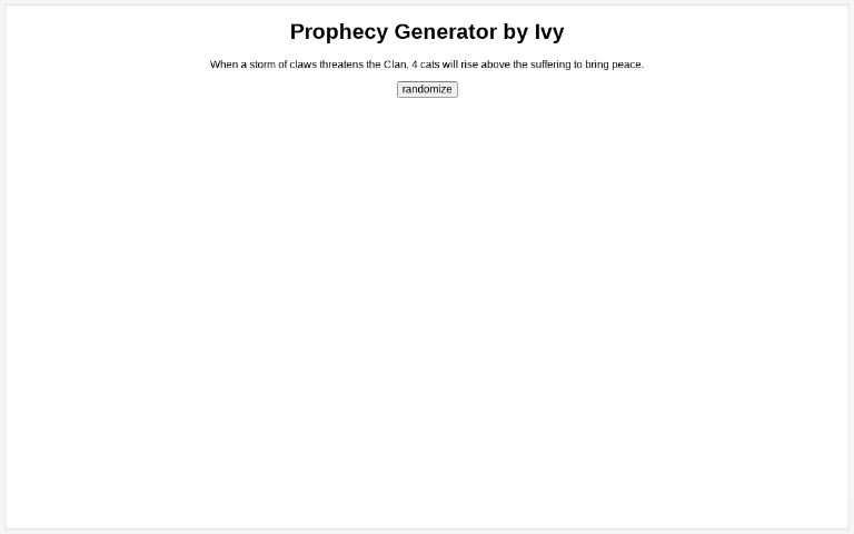 Prophecy Generator by Ivy