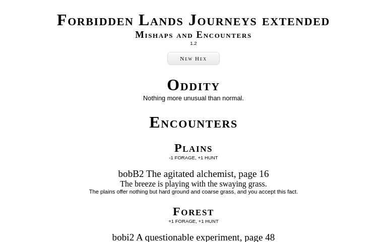 Forbidden Lands Journeys extended ― Perchance Generator