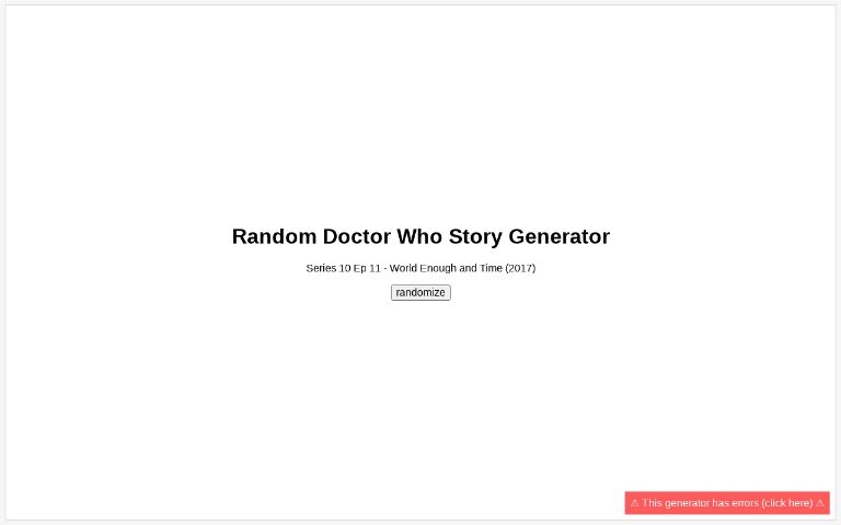 Random Doctor Who Story Generator