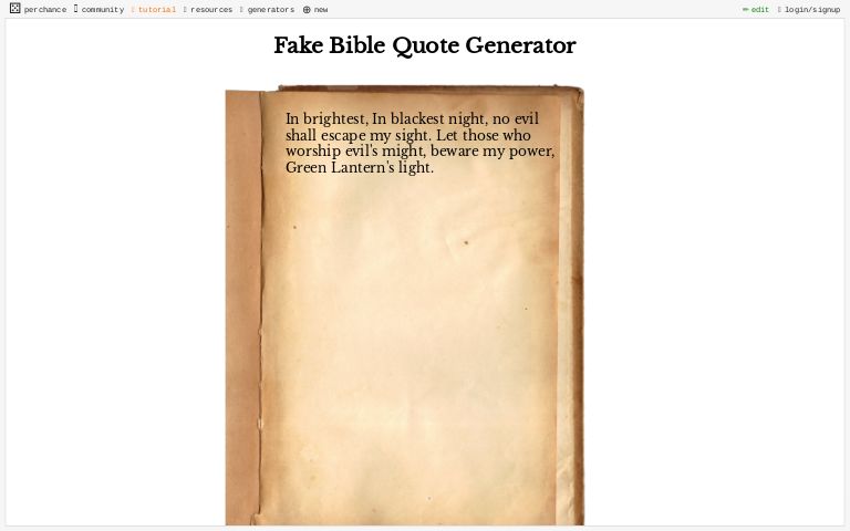 Fake Bible Quote Generator