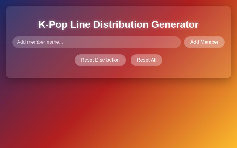 K-Pop Line Distribution Generator
