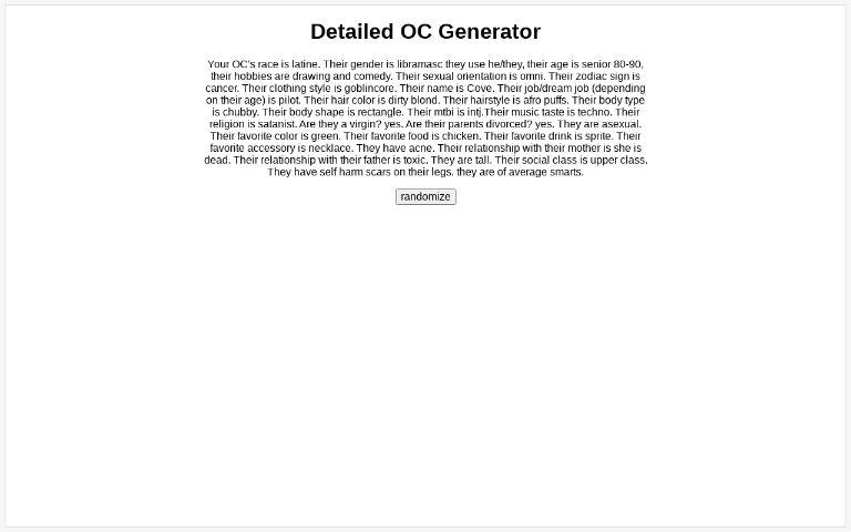 Detailed OC Generator