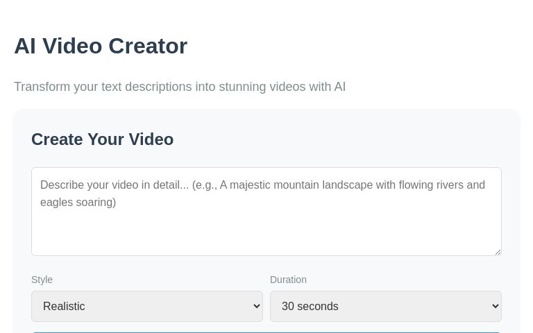 AI Video Creator ― Perchance Generator