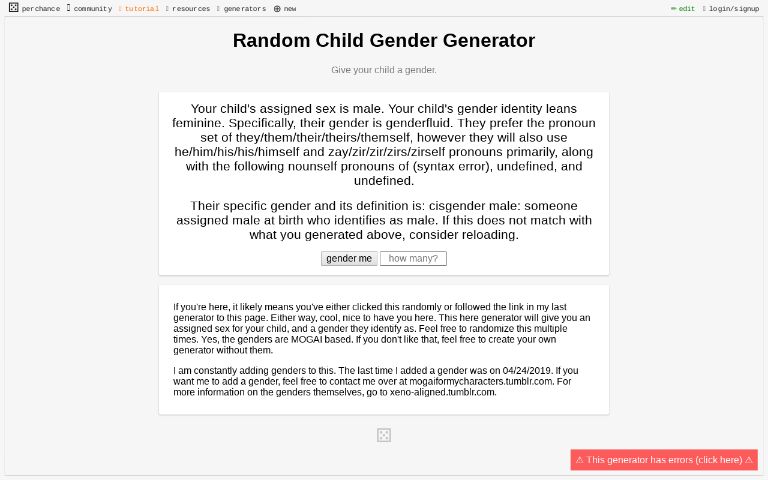 Random Child Gender Generator