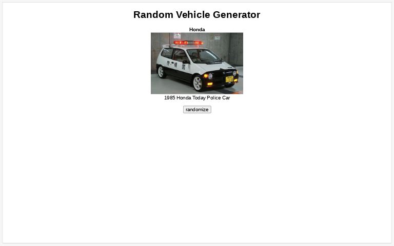 Random Vehicle Generator