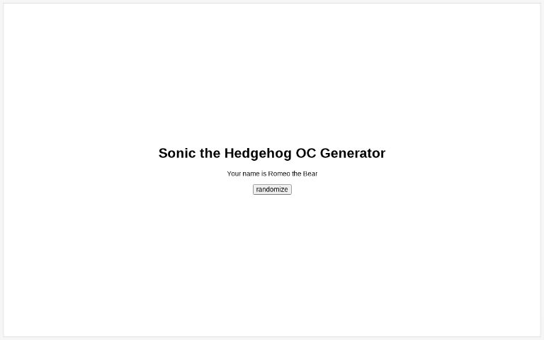 Sonic the Hedgehog OC Generator