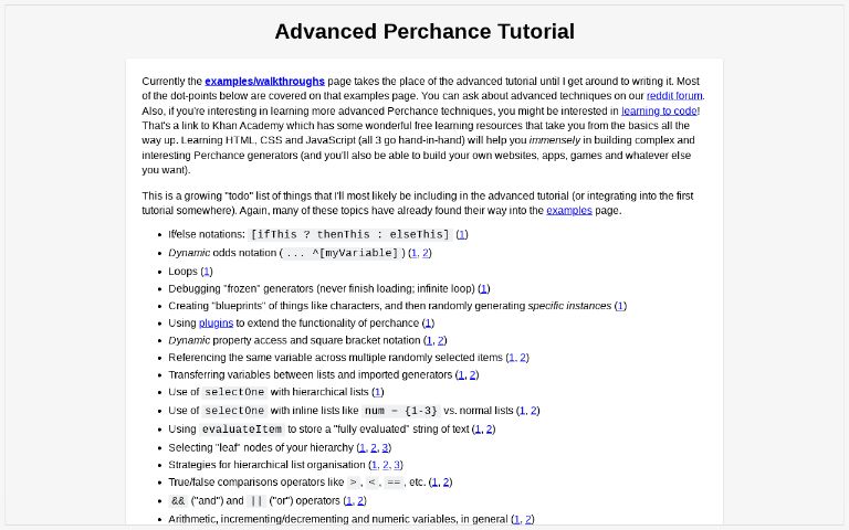 Advanced Perchance Tutorial ― Perchance Generator