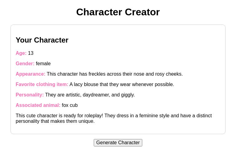 Character Creator ― Perchance Generator