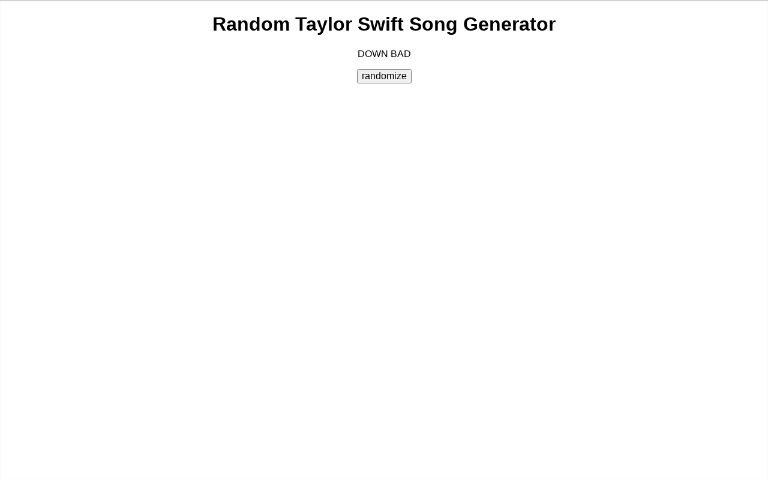 Random Taylor Swift Song Generator