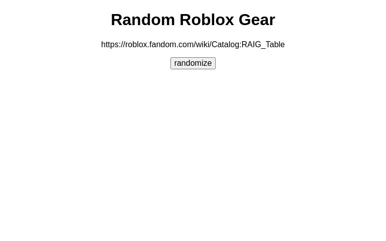 Random Roblox Gear ― Perchance Generator