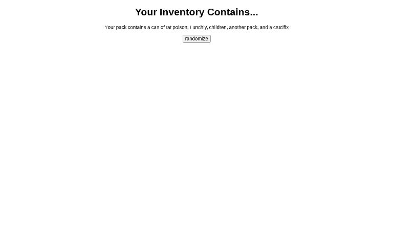 Your Inventory Contains... ― Perchance Generator