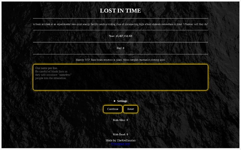 LOST IN TIME ― Perchance Generator